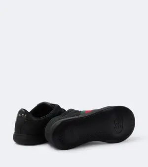 Gucci Screener Leather-trimmed Sneakers - Black