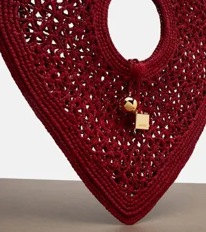 Jacquemus Spiaggia Cœur Small Raffia Top-handle Bag - Red