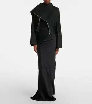 Rick Owens Coda Draped Satin Maxi Skirt