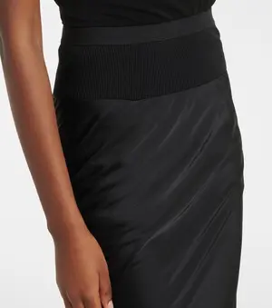 Rick Owens Coda Draped Satin Maxi Skirt