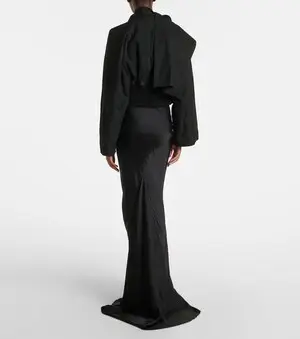 Rick Owens Coda Draped Satin Maxi Skirt