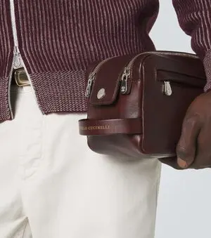 Brunello Cucinelli Leather Toiletry Bag