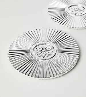 Christofle Malmaison Set Of 2 -plated Coasters