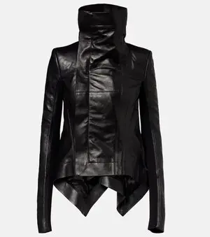 Rick Owens Naska Leather Biker Jacket - Black
