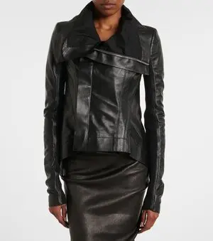 Rick Owens Lamb Leather Biker Jacket - Black