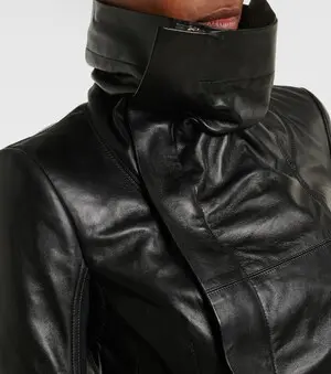 Rick Owens Lamb Leather Biker Jacket - Black