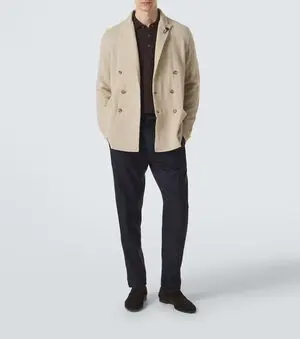 LARDINI Double-breasted Virgin Wool Blazer