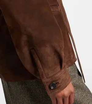 Saint Laurent Belted Shearling-trimmed Suede Jacket