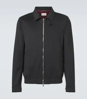 Brunello Cucinelli Virgin Wool Blouson Jacket Navy - Grey