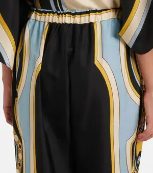La DoubleJ Club Printed Silk Twill Wide-leg Pants - Multicoloured
