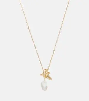Givenchy Chain Link Pearl Pendant Necklace - Gold