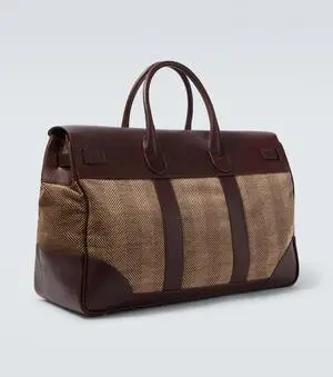 Brunello Cucinelli Leather-trimmed Duffel Bag - Brown