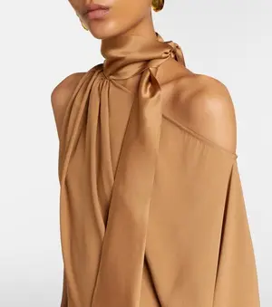 TALLER MARMO Asymmetric Crêpe Cady Minidress - Beige
