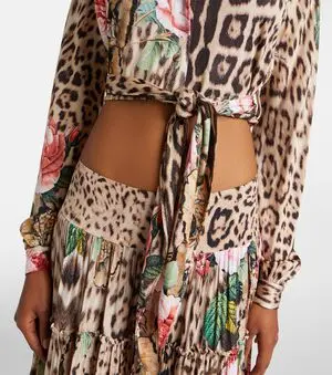 Roberto Cavalli Printed Cropped Shirt