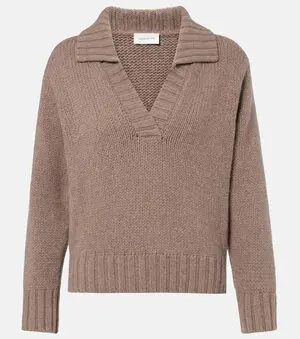 Magda Butrym Cashmere Polo Sweater - Beige