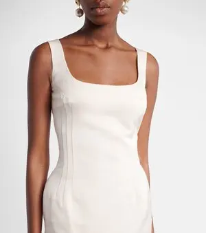 Magda Butrym Lace-trimmed Cotton And Silk Midi Dress
