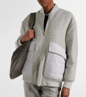 Eleventy Herringbone Wool-blend Down Jacket