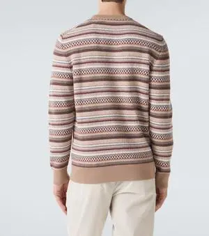 Eleventy Jacquard Wool Crewneck Sweater