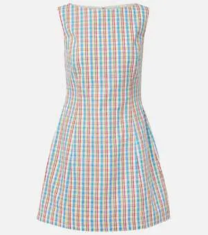 Faithfull The Brand Lydie Checked Cotton And Linen Minidress - Multicoloured