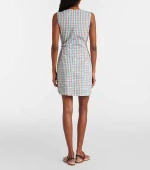 Faithfull The Brand Lydie Checked Cotton And Linen Minidress