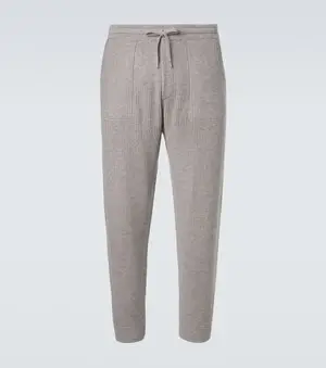 Brunello Cucinelli Ribbed-knit Cashmere Sweatpants - Beige