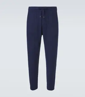 Brunello Cucinelli Ribbed-knit Cashmere Sweatpants - Blue
