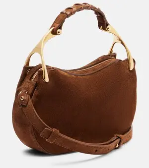 Alexander McQueen Wishbone Mini Suede Top Handle Bag - Brown