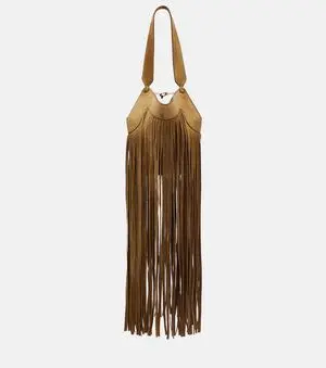 Khaite Lotus Nano Fringed Suede Tote Bag - Green