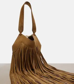 Khaite Lotus Nano Fringed Suede Tote Bag - Green