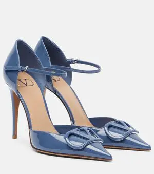 Valentino Garavani D'orsay Patent Leather Pumps - Blue