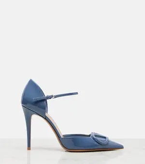 Valentino Garavani D'orsay Patent Leather Pumps - Blue