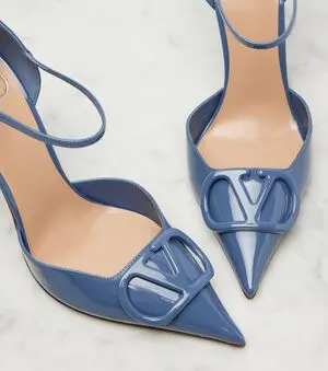 Valentino Garavani D'orsay Patent Leather Pumps - Blue