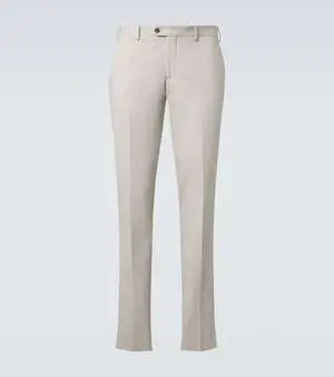 LARDINI Cotton-blend Slim Pants - Grey