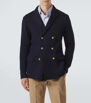LARDINI Double-breasted Virgin Wool Blazer