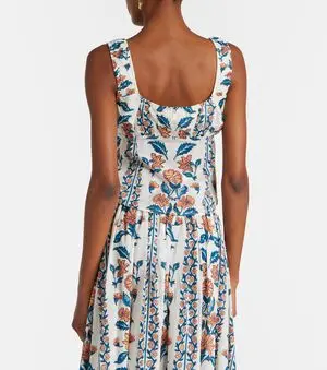 MONTCE Mandy Floral Cotton Top - Beige