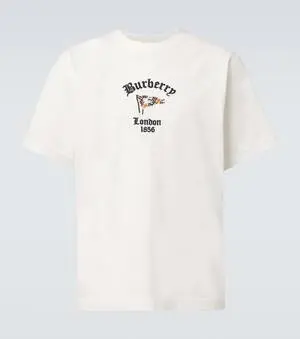 Burberry Embroidered Cotton Jersey T-shirt - White
