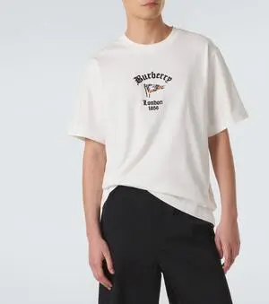 Burberry Embroidered Cotton Jersey T-shirt