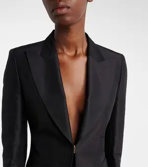 Gucci Silk Faille Blazer - Black