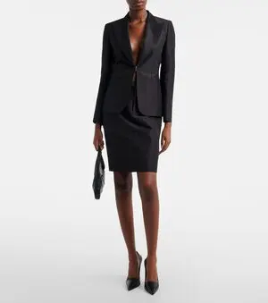Gucci Silk Faille Blazer - Black
