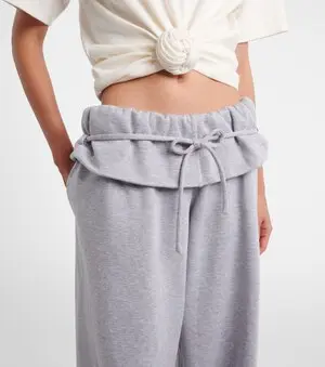 Magda Butrym Heather Ruffled Cotton-blend Sweatpants