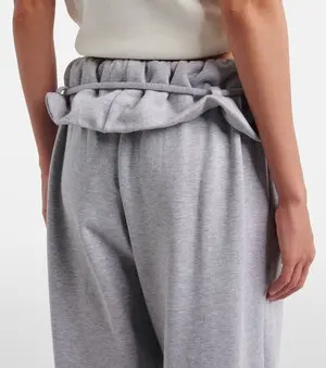 Magda Butrym Heather Ruffled Cotton-blend Sweatpants