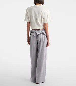 Magda Butrym Heather Ruffled Cotton-blend Sweatpants