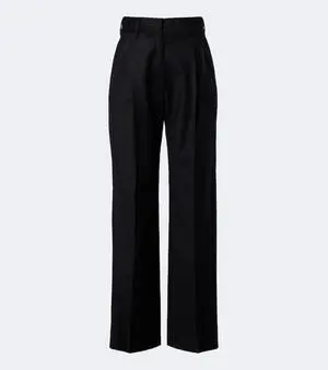 BLAZÉ MILANO Fox Wool Straight Pants - Black