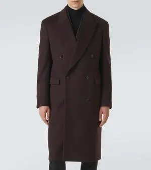 LARDINI Double-breasted Wool Coat - Purple