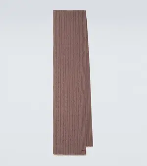 Eleventy Cable-knit Cashmere Scarf - Brown