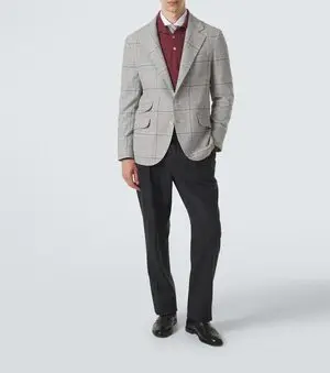 Brunello Cucinelli Virgin Wool Flannel Slim Pants - Grey