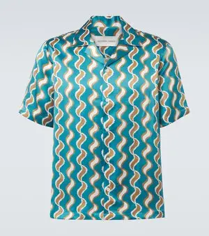 Frescobol Carioca Roberto Printed Silk Shirt
