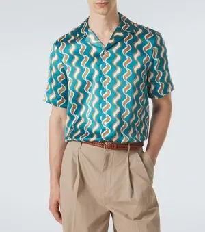 Frescobol Carioca Roberto Printed Silk Shirt