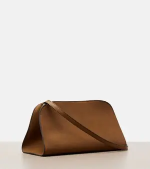 THE ROW Peggy Leather Clutch - Brown