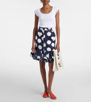Jacquemus Cabana Printed Cotton Poplin Miniskirt - Blue
